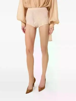 Elisabetta Franchi Knitted Mini Shorts - Neutrals