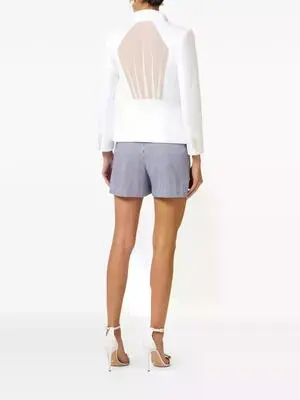 Elisabetta Franchi Striped Stretch Cotton Shorts - Blue