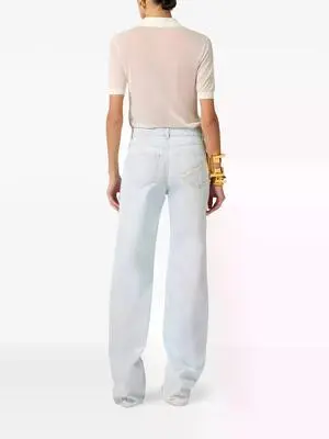 Elisabetta Franchi Palazzo Jeans With Organza Details