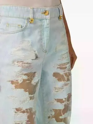 Elisabetta Franchi Palazzo Jeans With Organza Details - Blue