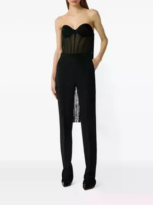 Elisabetta Franchi Tulle Fringe Bustier Top