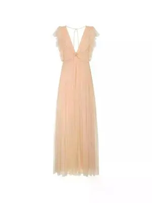Elisabetta Franchi Ruffled Maxi Dress - Neutrals