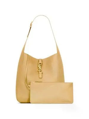 Saint Laurent Le 5 À 7 Buckle-monogram Shoulder Bag - Neutrals