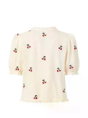 TWINSET Ruffled Cherry Embroidery Shirt