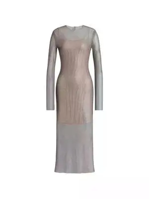 Alberta Ferretti Long-sleeve Sheer Dress