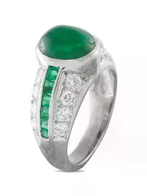 LB EXCLUSIVE Diamond And Emerald Ring - Silver