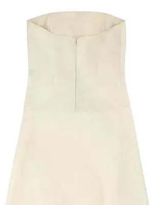 FORTELA Floral-embroidered Strapless Dress - Neutrals