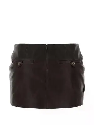 Magda Butrym Leather Mini Skirt - Brown