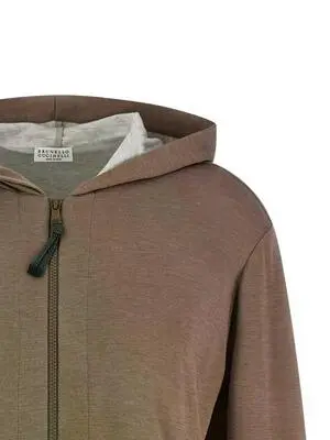 Brunello Cucinelli Embroidered Zip-up Hoodie - Brown