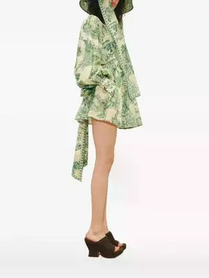 ALEMAIS Sara Bow Printed Mini Dress