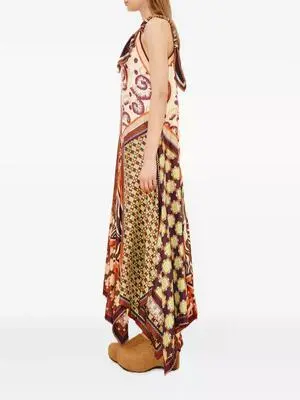 ALEMAIS Wilson Knotted Midi Dress - Neutrals