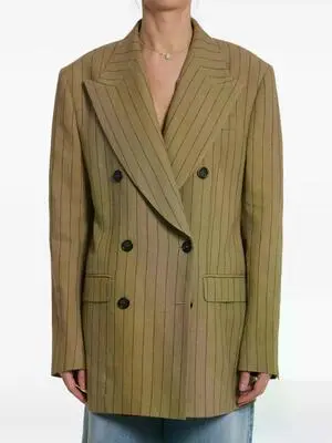 Dolce & Gabbana Striped Double-breasted Linen Jacket