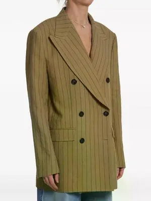 Dolce & Gabbana Striped Double-breasted Linen Jacket