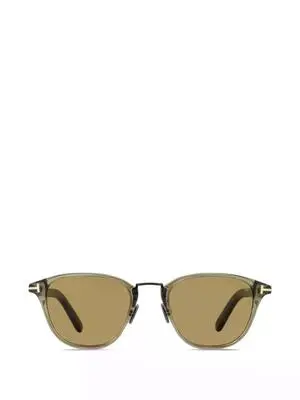 TOM FORD Metal-bridge Geometric-frame Sunglasses - Grey