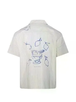 DUNST Striped Embroidered Shirt