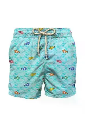 MC2 SAINT BARTH Fish-print Swim Shorts - Blue