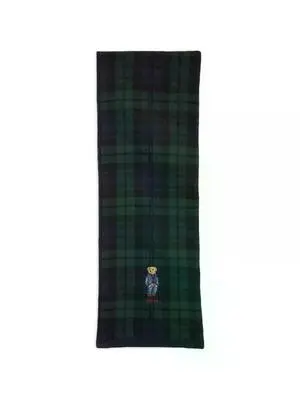 Polo Ralph Lauren Polo Bear Plaid Scarf - Black