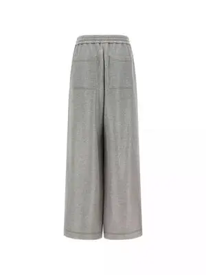 Brunello Cucinelli Contrast-stitching Palazzo Pants - Grey