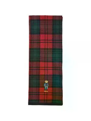 Polo Ralph Lauren Plaid Polo Bear Scarf - Red