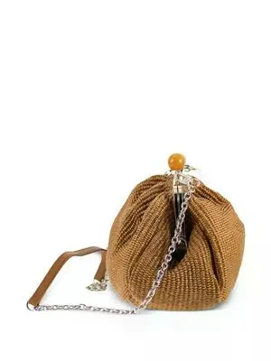 Max Mara Medium Pasticcino Raffia-effect Clutch - Brown