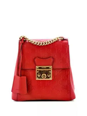 Gucci Padlock Sima Leather Mini Backpack - Red
