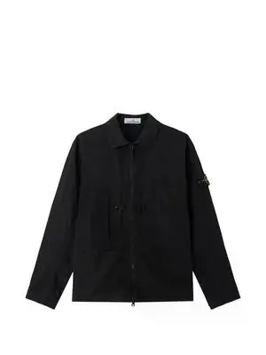 Stone Island 1200005 Mercerised Organic-cotton Ripstop Overshirt - Black