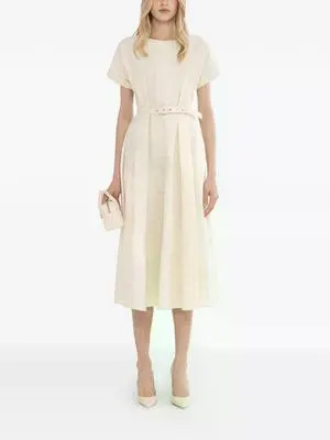 NISSA Striped Cotton Midi Dress