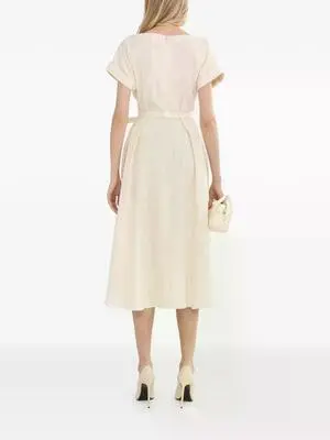 NISSA Striped Cotton Midi Dress