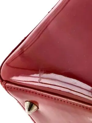 Dior Lady Cannage Quilt Patent Medium Satchel - Red