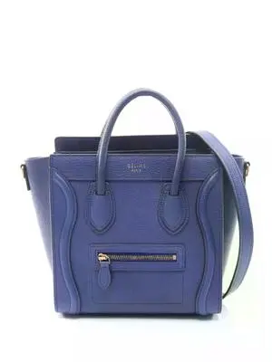 Celine Nano Leather Luggage Tote Satchel - Blue