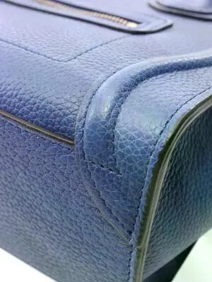 Celine Nano Leather Luggage Tote Satchel - Blue