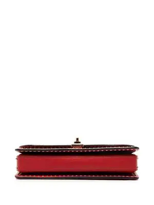 Valentino Garavani 2000-2017 Leather Rockstud Chain Crossbody Bag - Red