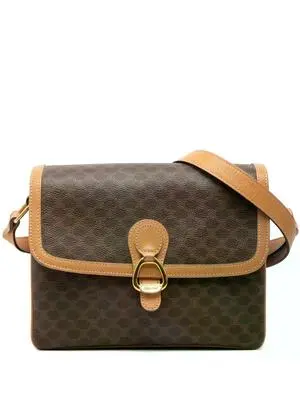Celine 2012 Macadam Coated Canvas Crossbody Bag - Brown
