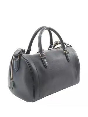 Celine 2010-2026 Grained Leather Asymmetrical Duffle Bag Satchel - Black