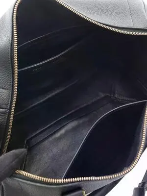 Celine 2010-2026 Grained Leather Asymmetrical Duffle Bag Satchel - Black