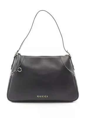 Gucci 2016-2026 Medium Gg Emblem Leather Shoulder Bag - Black