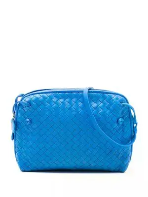 Bottega Veneta 2012-2026 Nappa Intrecciato Nodini Crossbody Bag - Blue
