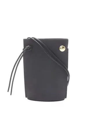 Loewe 2010-2026 Smooth Calfskin Pebble Pouch Crossbody Bag - Black