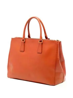Prada Medium Saffiano Lux Galleria Double Zip Satchel - Orange