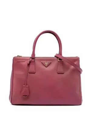 Prada Medium Saffiano Lux Galleria Double Zip Satchel - Pink