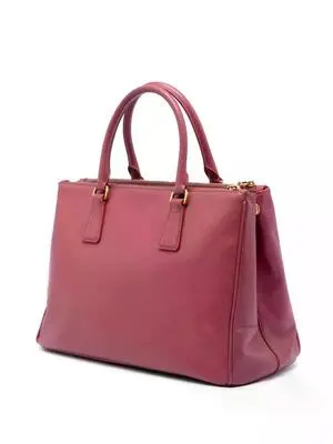 Prada Medium Saffiano Lux Galleria Double Zip Satchel - Pink