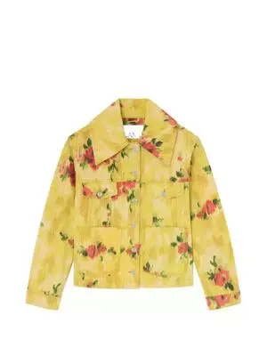 GANNI Floral-print Button Jacket - Yellow