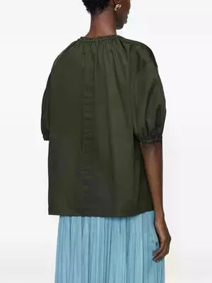 JOSEPH Nador Ruffled V-neck Top - Green