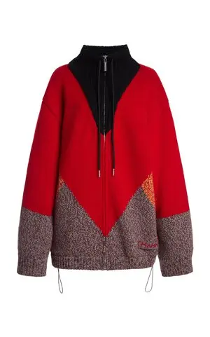 Marni Colorblocked Wool-cashmere Jacket - Red