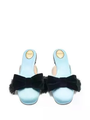 Valentino Garavani Satin Mules With Bow Detailing