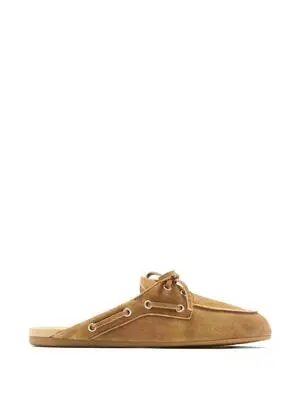 Miu Miu Eyelet Lace-up Loafers - Neutrals