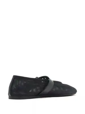 Miu Miu Buckle-strap Mesh Ballet Flats - Black