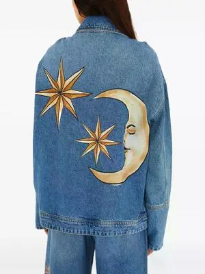 Farm Rio Graphic-print Denim Jacket - Blue