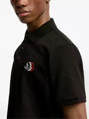Moncler Logo Patch Polo Shirt - Black