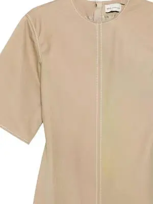 AMI Paris Topstitch Dress - Neutrals